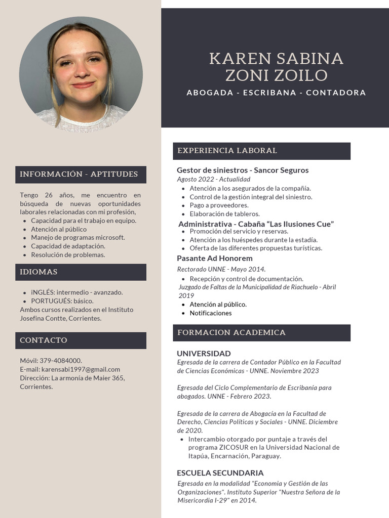 CV - Zoni Zoilo, Karen Sabina | PDF