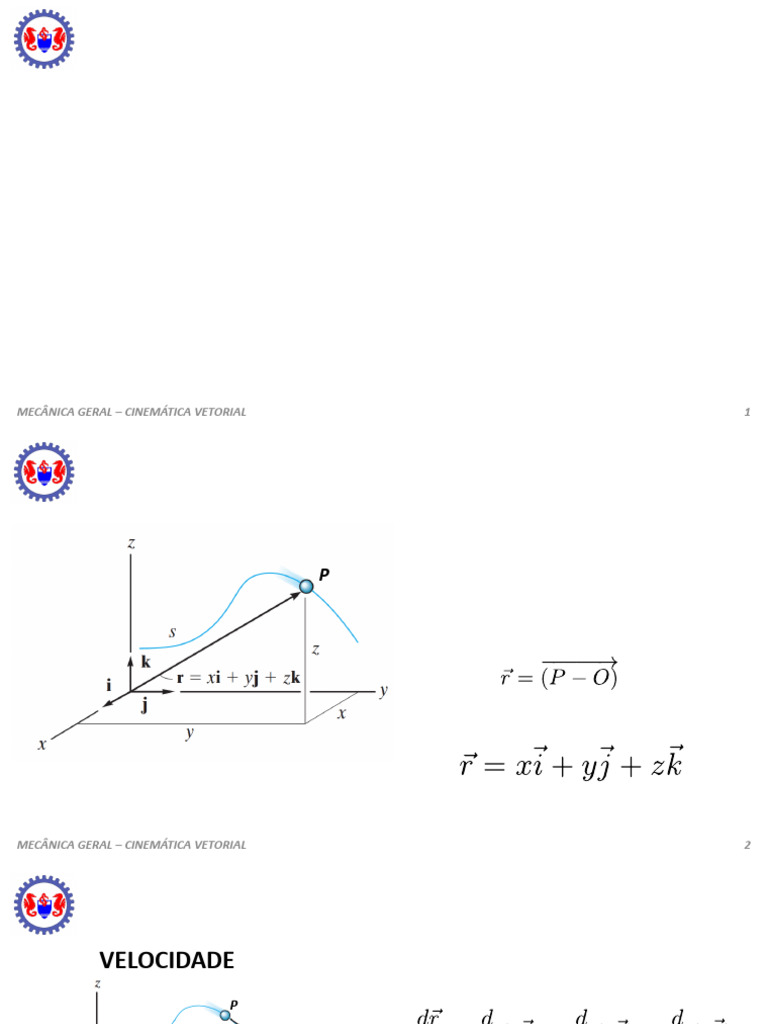 Aula 1 - Cinemática Do Corpo Rígido | PDF | Cinemática | Velocidade