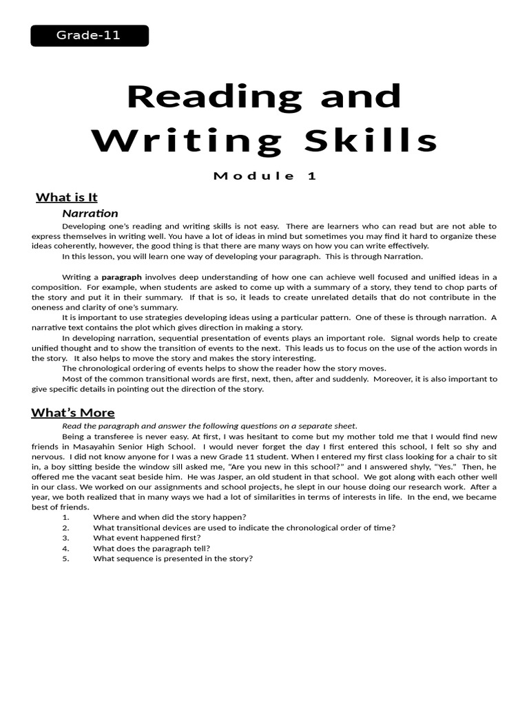 Mastering Narrative Writing Skills | PDF | Cognition | Cognitive Science