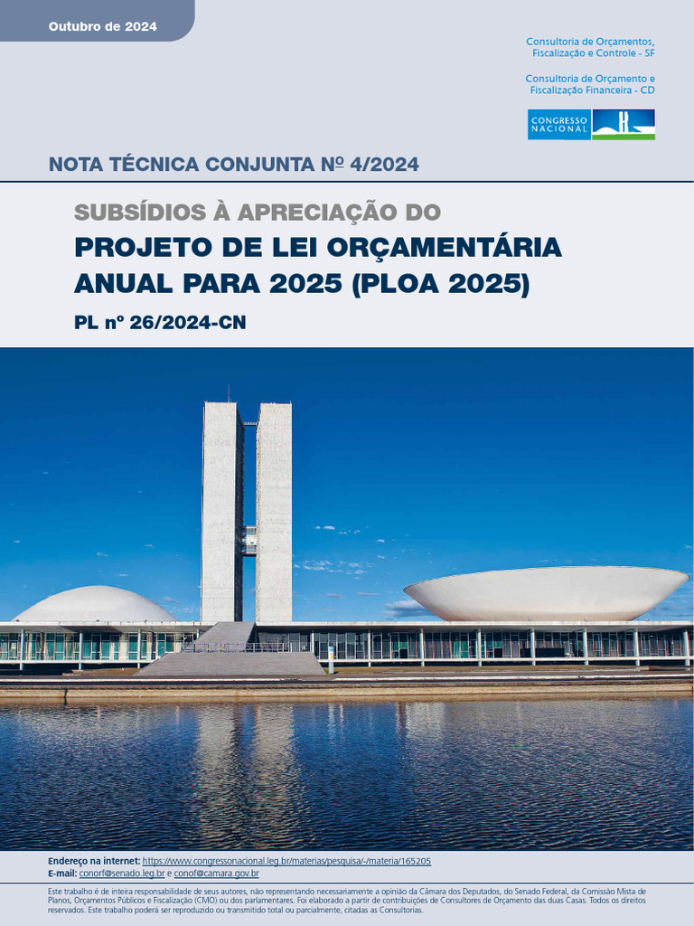 PLOA 2025 - NotaTecnicaConjunta | PDF | Orçamento governamental | Economias