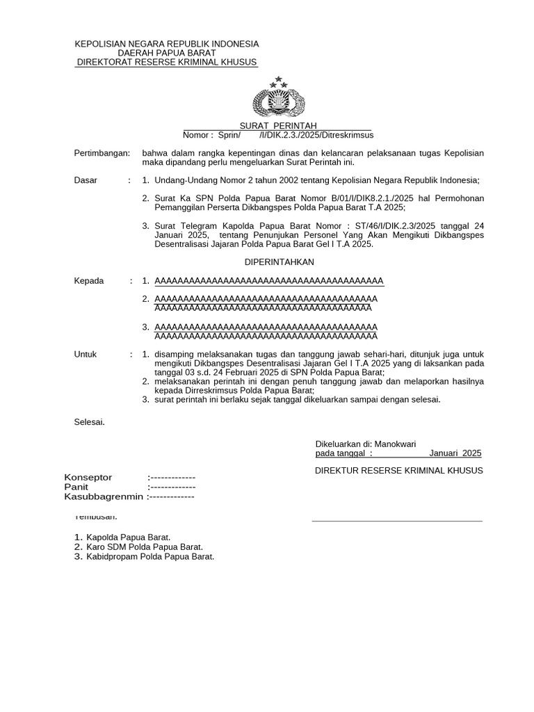 SPRIN DIKBANGPES 2024 | PDF