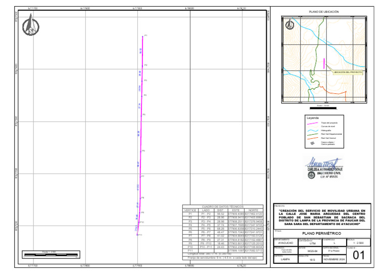 01 Plano Perimetrico | PDF | Geofísica | Datos geográficos e información