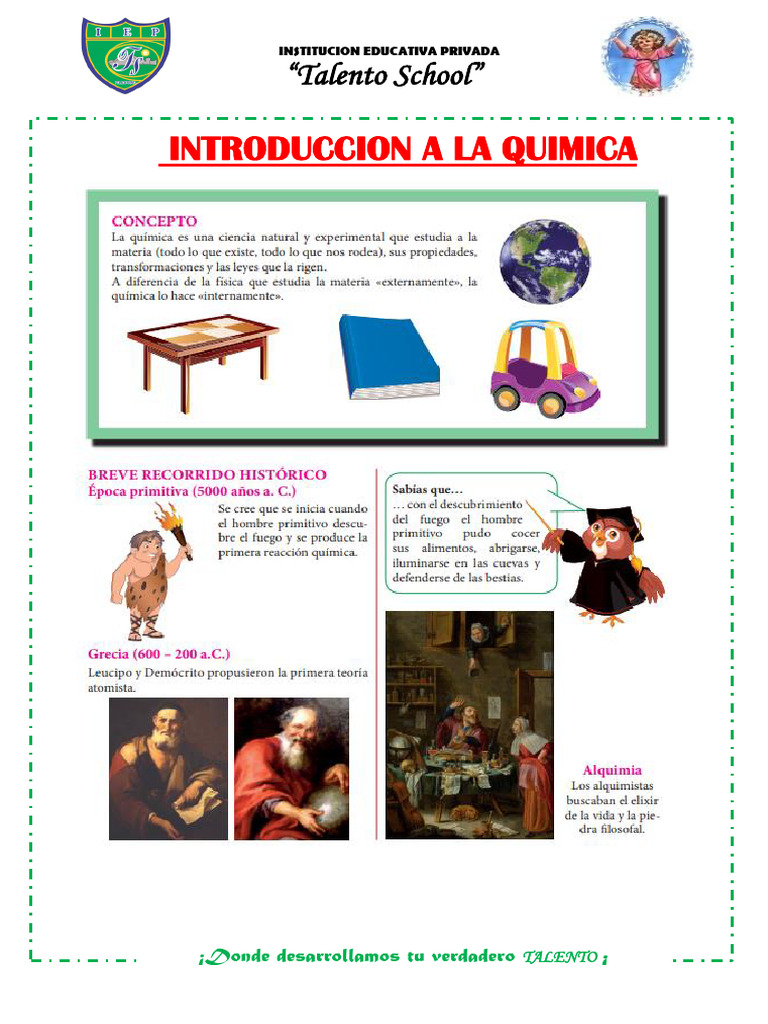 INTRODUCCION A LA QUIMICA 4TO DE PRIMARIA | PDF
