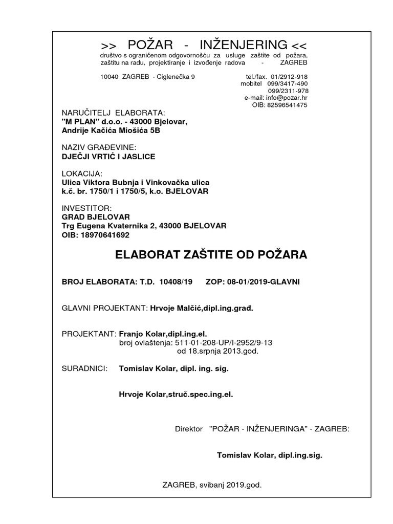 DV VB Mapa8 Elaborat Zastite Od Pozara | PDF