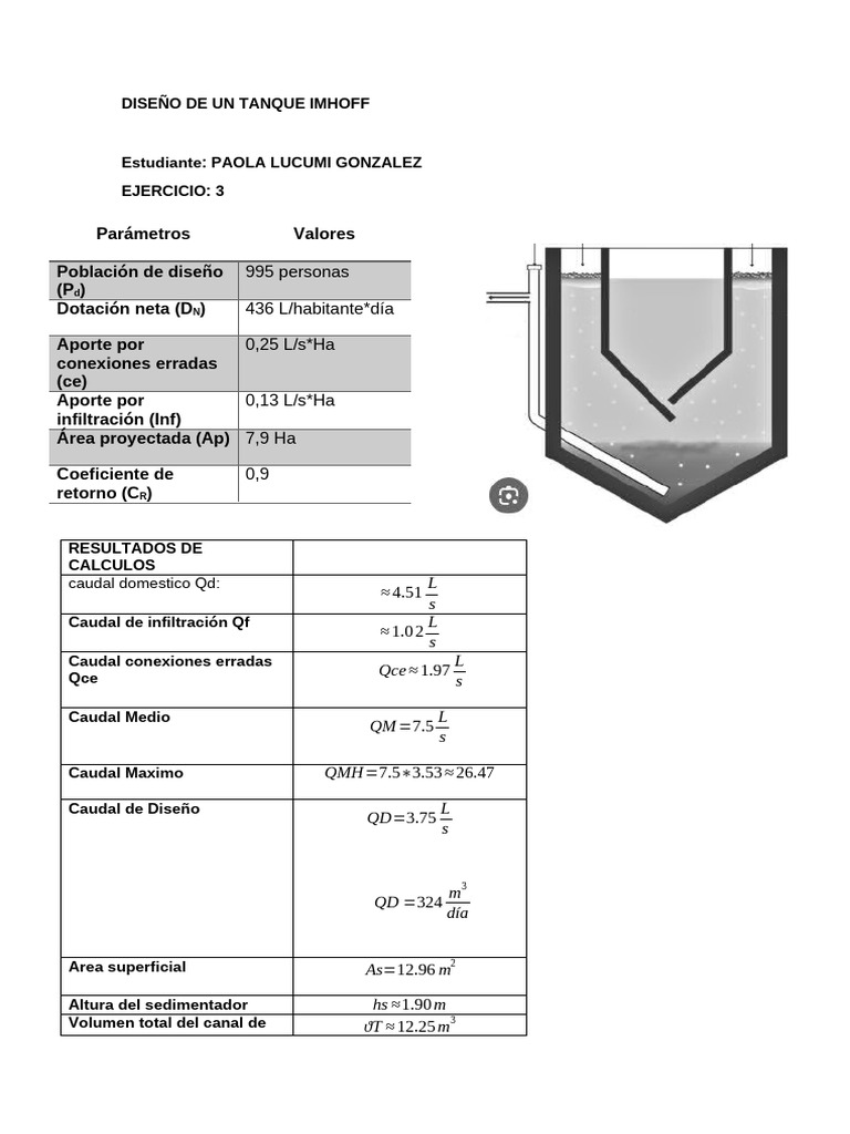 Diseño de Un Tanque Imhoff | PDF