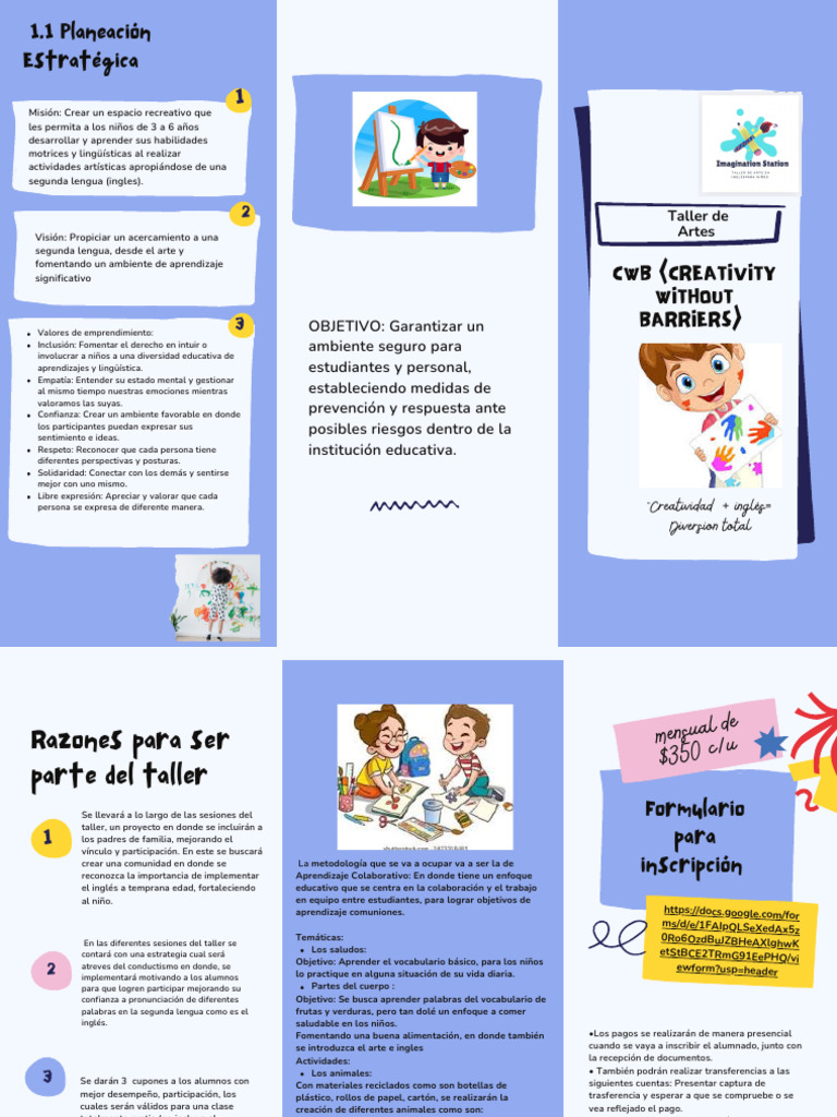 Folleto Infantil para Actividades Proyectos Con Niños Orgánico Bonito ...