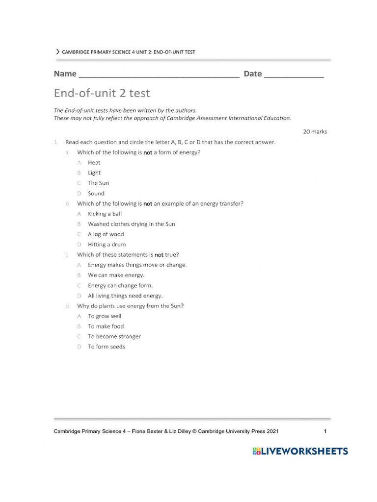 Worksheet 2056046 | PDF