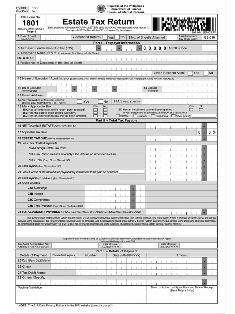Estate-Tax-Return P1 | PDF