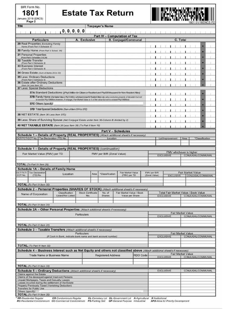 Estate Tax Return P2 | PDF