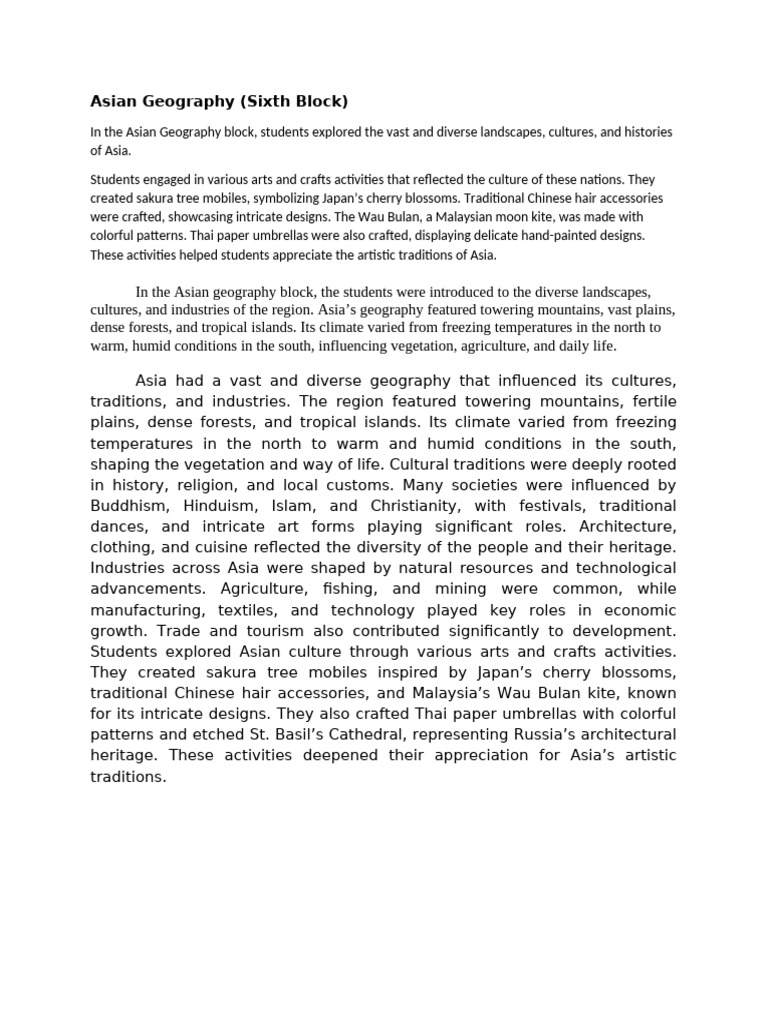 Exploring Asia's Cultural Geography | PDF