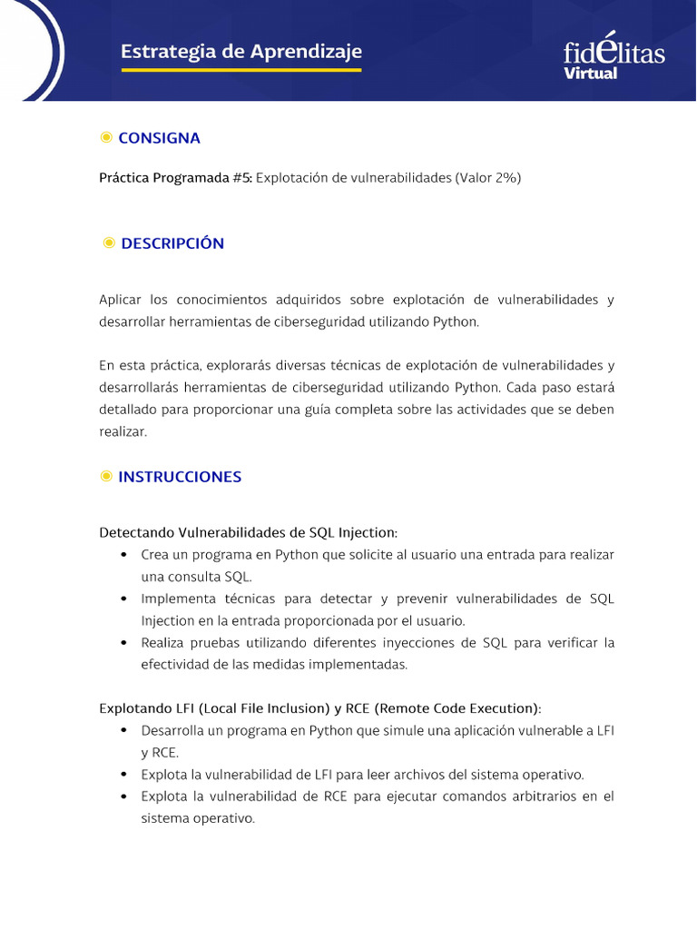 Práctica Programada #5 (Evaluativa) | PDF