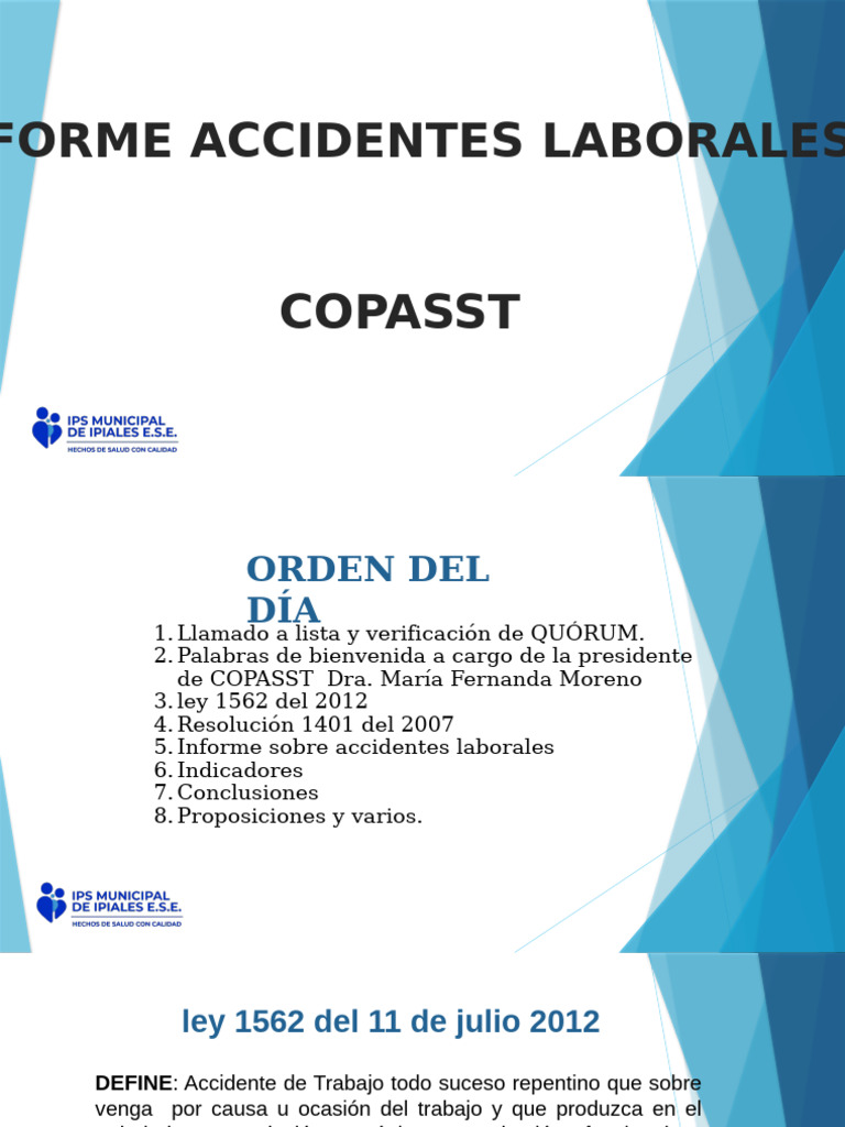 Accidentes de Trabajo Copasst | PDF | Medicina | Cuidado de la salud