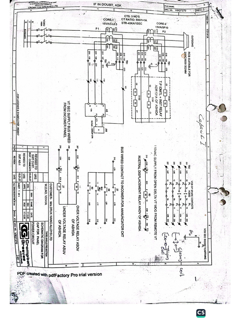 Sche Diagram of Cap PDR Panel - OLD | PDF