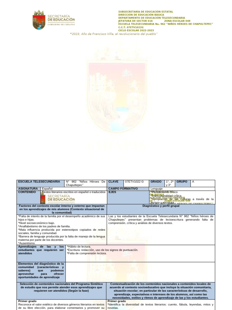 Formato Planeaciones | PDF | Educación Secundaria | Educación primaria