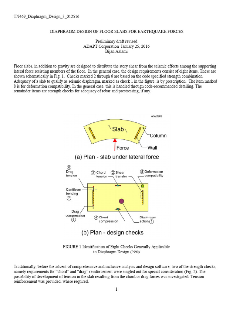 TN469 - Diaphragm Design of Floor Slabs For Earthquake Forces | PDF ...