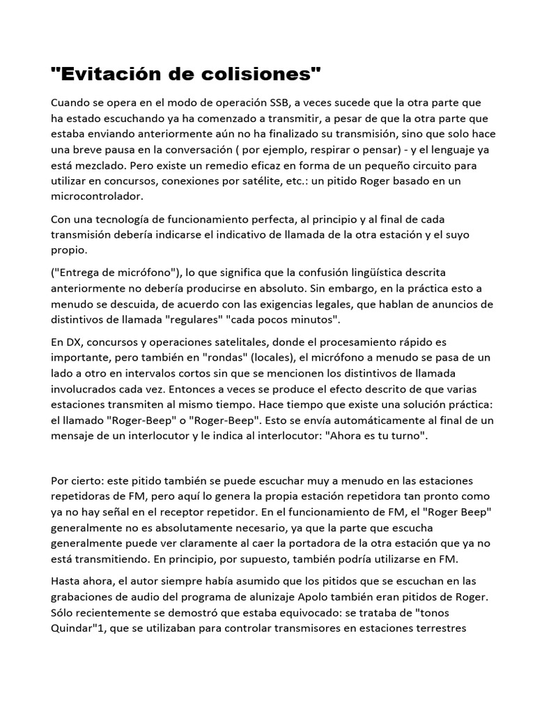 Evitación de Colisiones | PDF | Red eléctrica | Micrófono