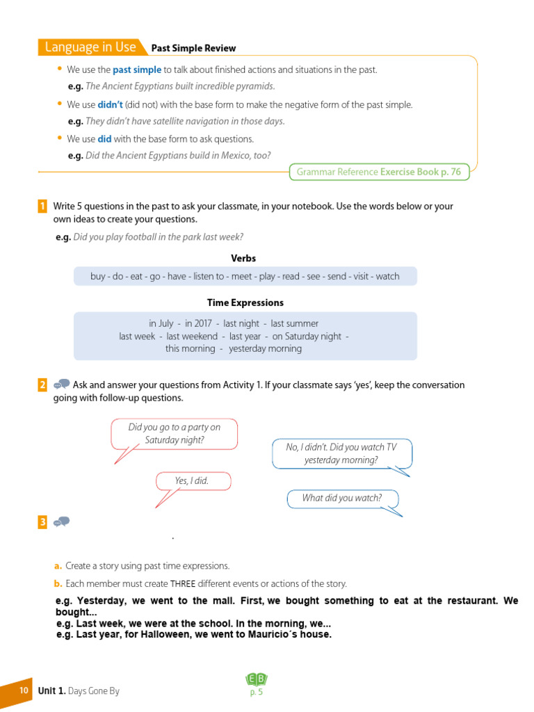 9th Grade Lesson 2 Past Simple | PDF | Linguistic Typology | Language ...