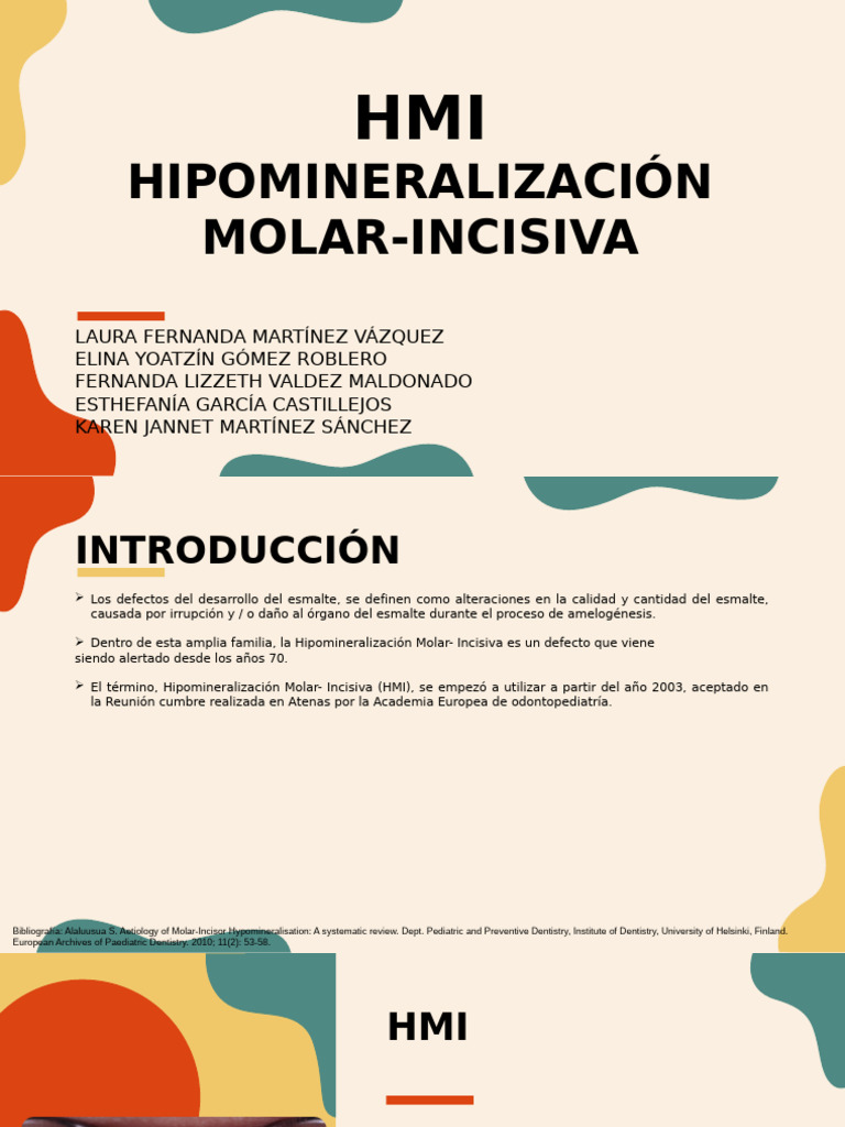 Hipomineralización Molar-Incisiva (HMI) | PDF | Parto | Esmalte de dientes