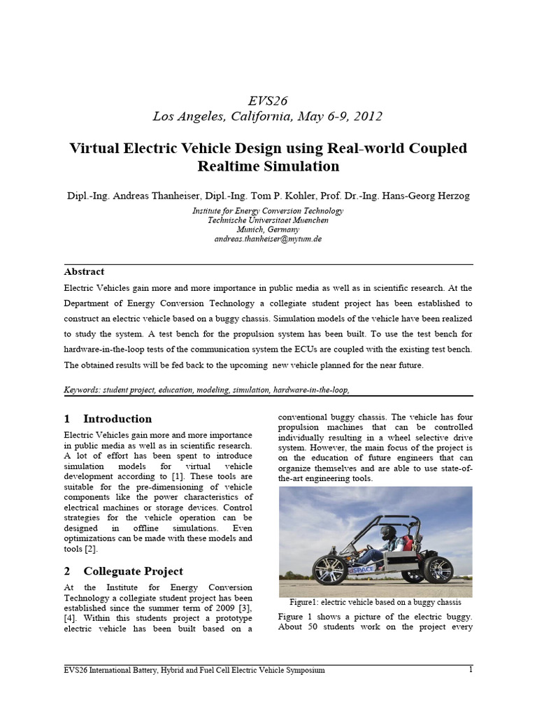 Virtual EV Design and Testing Framework | PDF | Simulation | Hybrid Vehicle