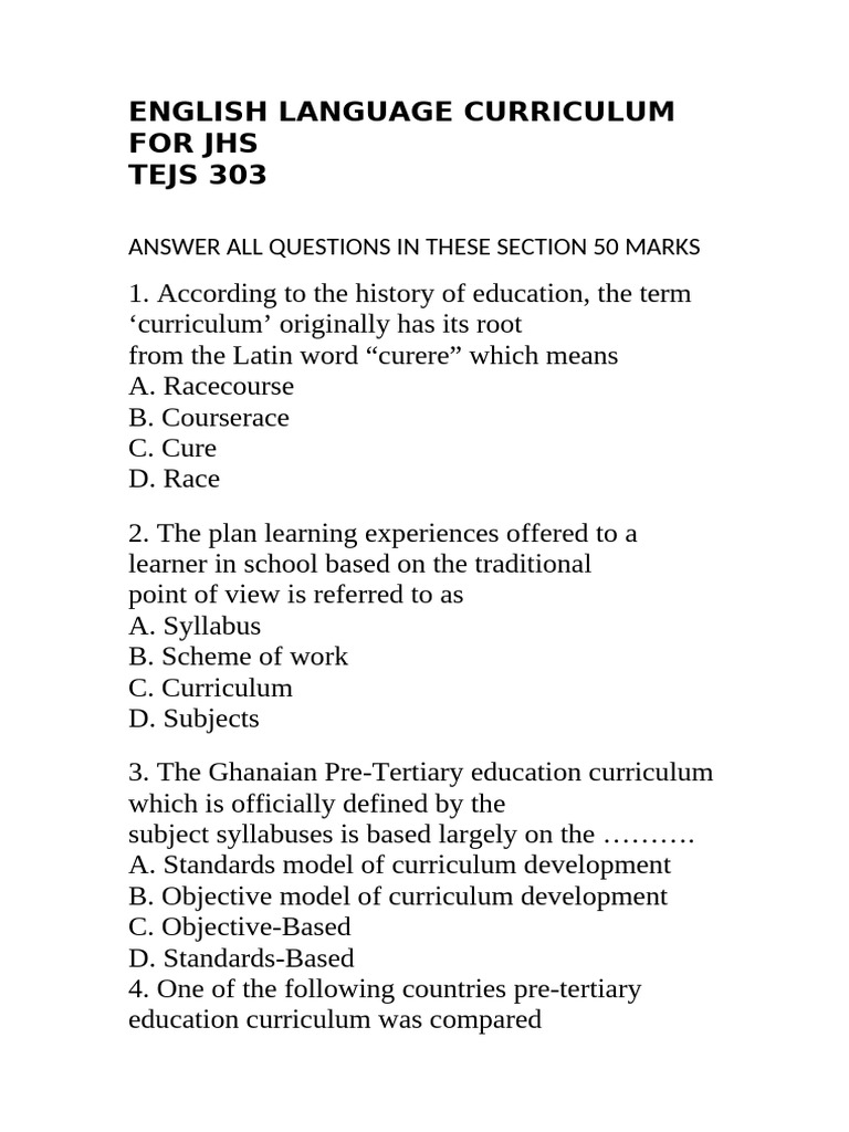 Ghana JHS English Language Curriculum | PDF | Curriculum | Learning