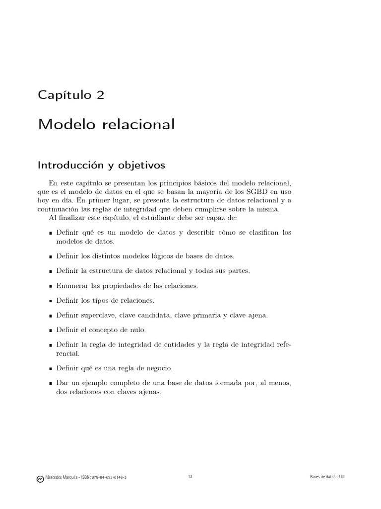 Introducción al Modelo Relacional en DB | PDF | Bases de datos | Base de datos relacional