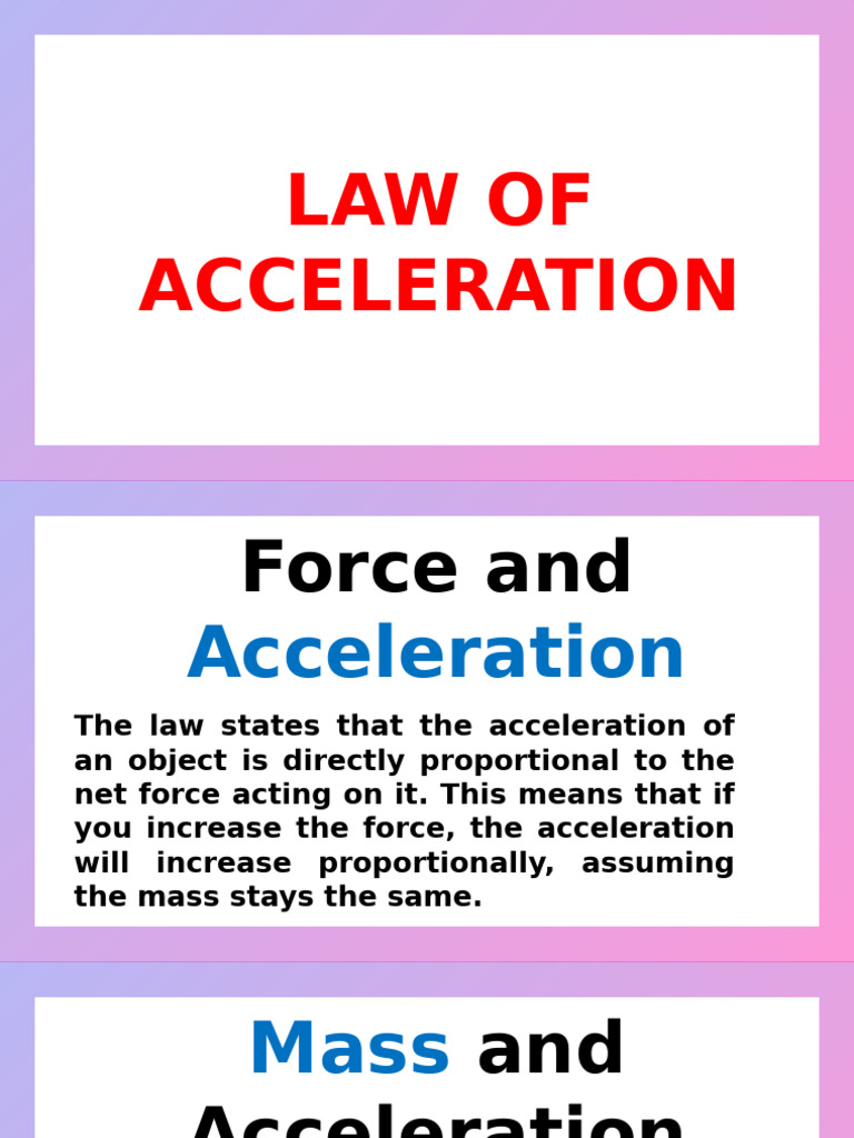 Law of Acceleration | PDF
