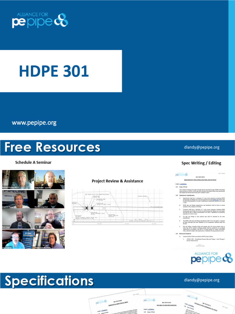 HDPE 101 301 Installations | PDF | Thermal Expansion | Pipe (Fluid Conveyance)