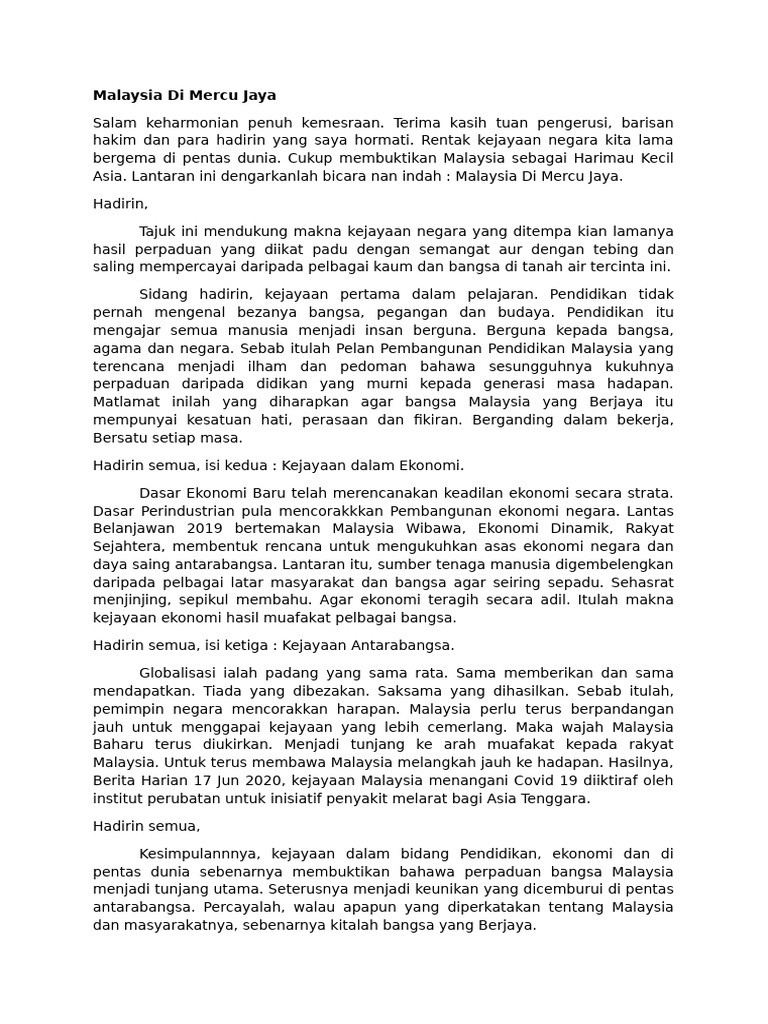 Malaysia Di Mercu Jaya | PDF