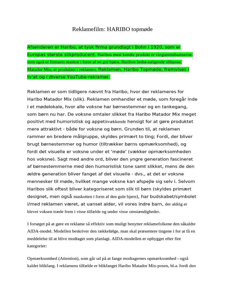 Haribo Reklame | PDF