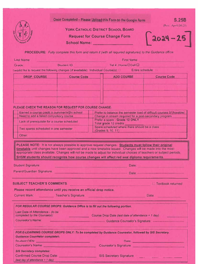 Course Change Request Form | PDF