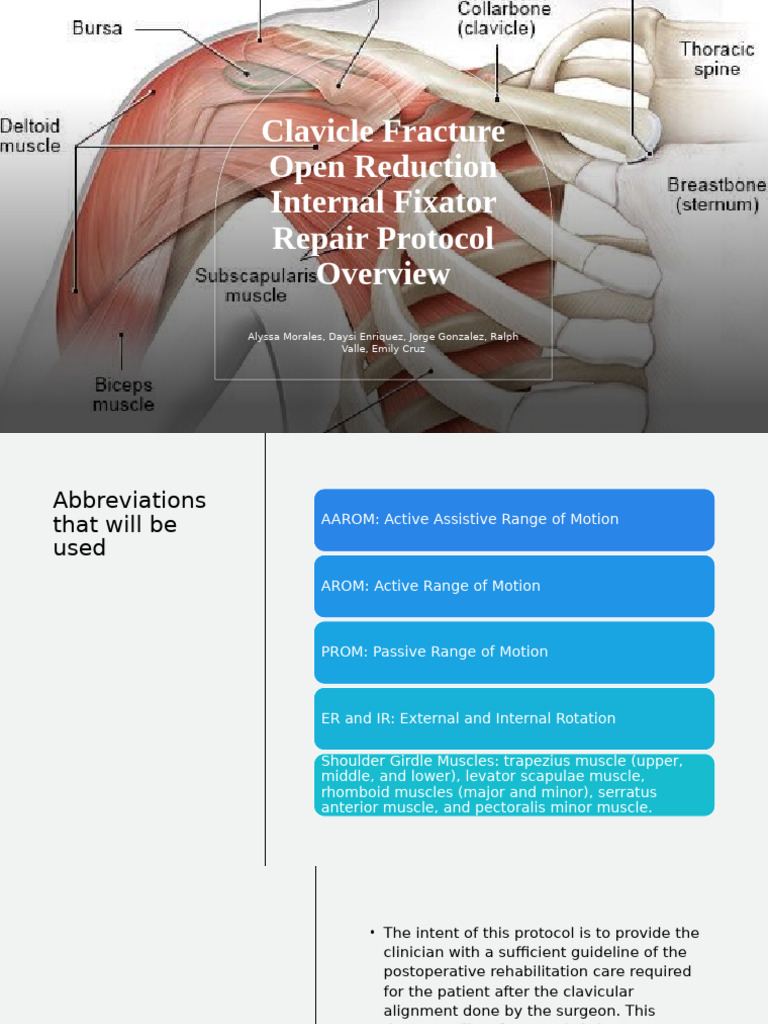 Clavicular ORIF Presentation | PDF | Anatomical Terms Of Motion | Shoulder