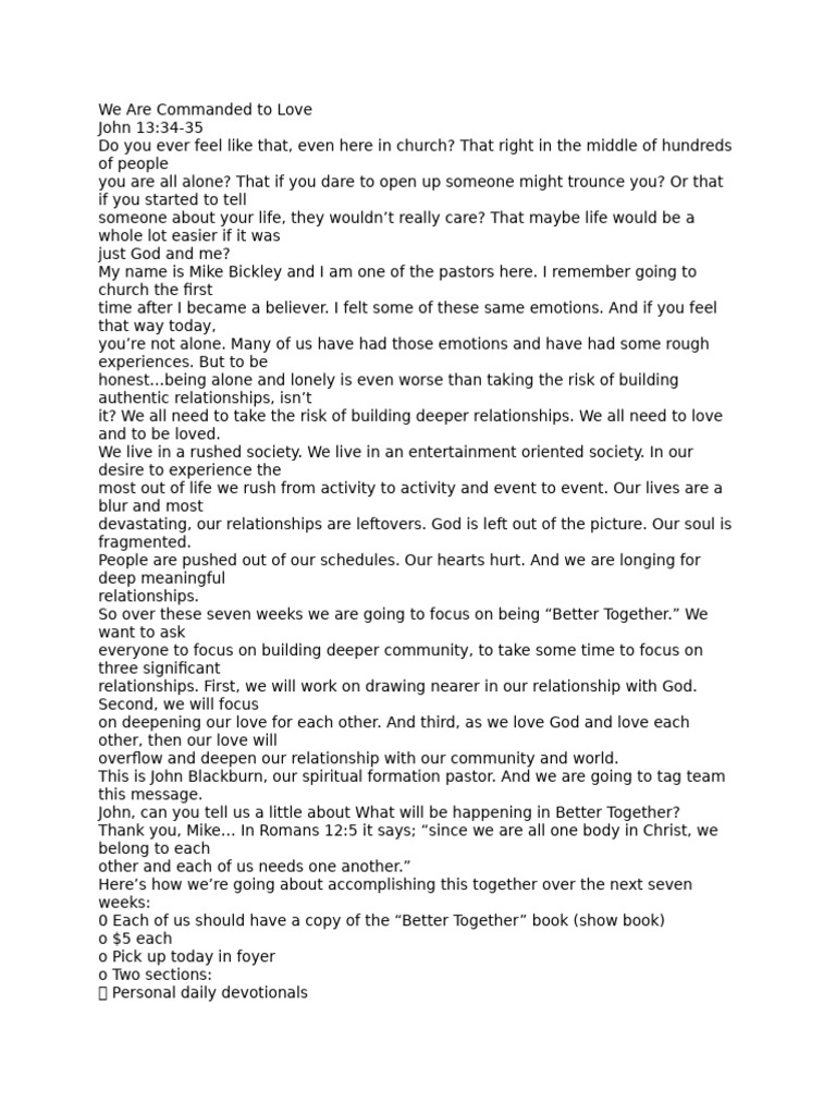 We Are Commanded To Love | PDF | Jesus | Love