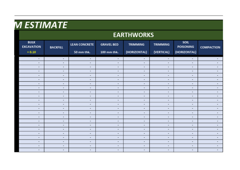 Beam Estimate Earthworks | PDF | Soil | Natural Materials