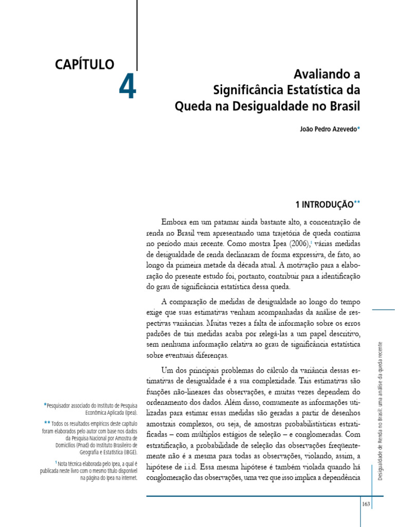 Análise do Índice de Gini no Brasil | PDF | Significado estatístico ...