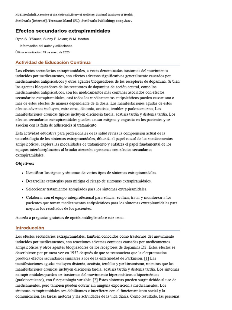 Síndrome Extrapiramidal Pubmed | PDF | Enfermedad de Parkinson ...