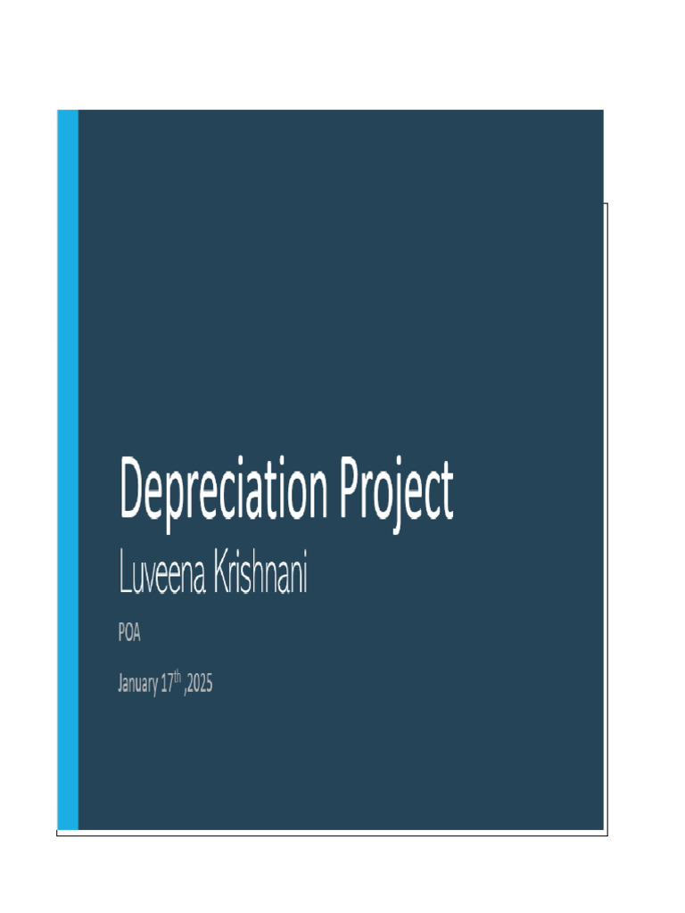 Depreciation Project | PDF