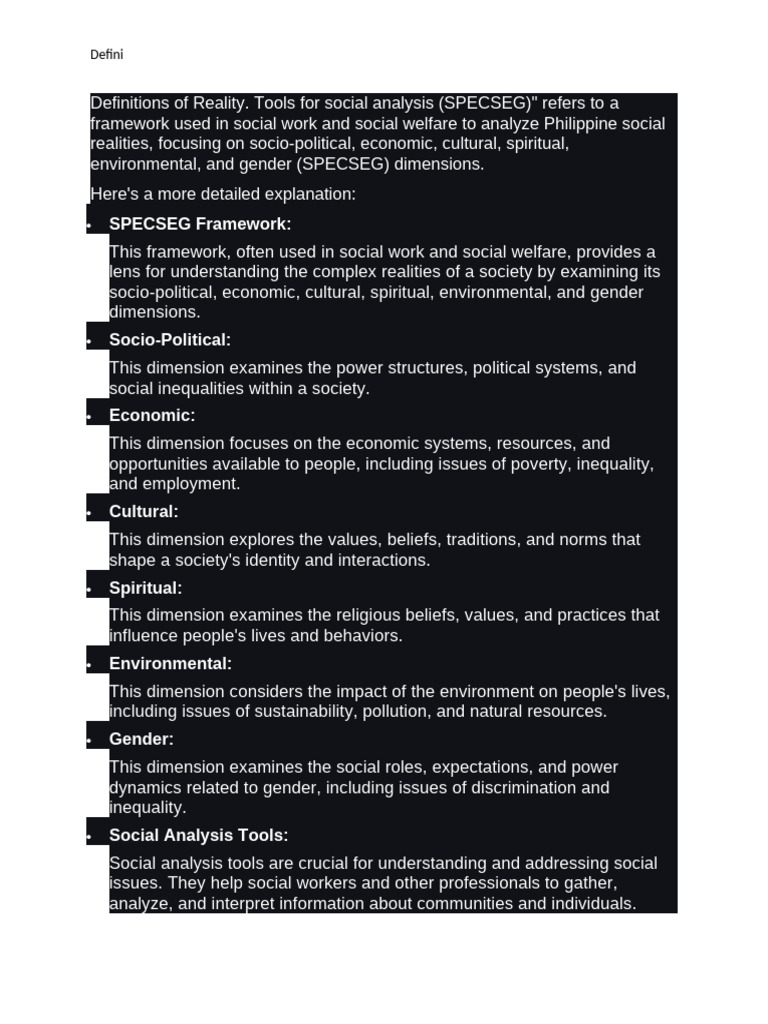 Definitions of Reality | PDF