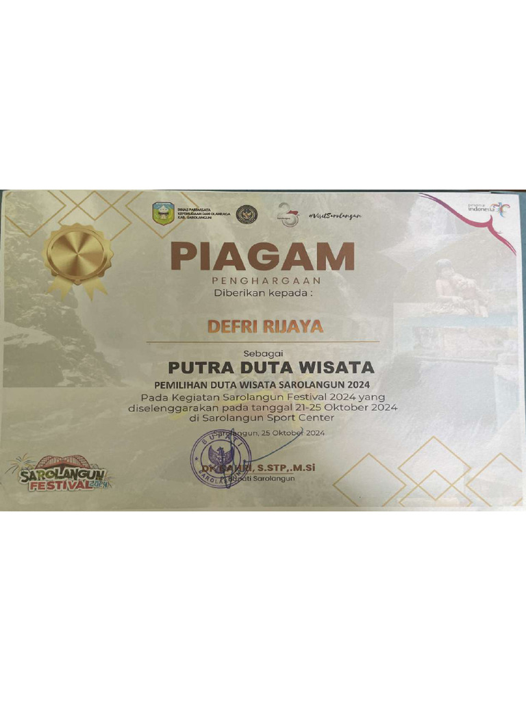 Putra Duta Wisata | PDF