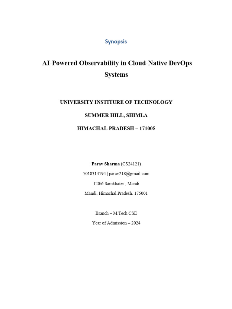 MTech Thesis Synopsis | PDF | Artificial Intelligence | Intelligence (AI) & Semantics