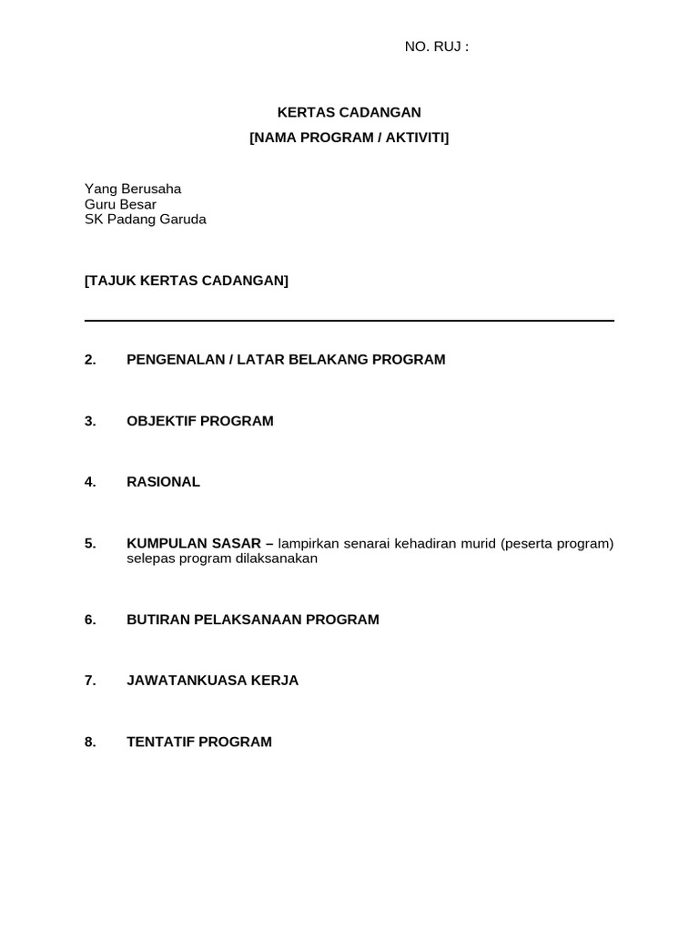 Format Kertas Kerja Mengikut SPK 1-2021 | PDF