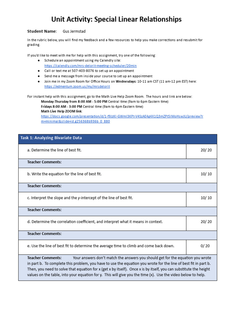 JermstadG - Special Linear Relationships | PDF | Applied Mathematics | Statistical Analysis