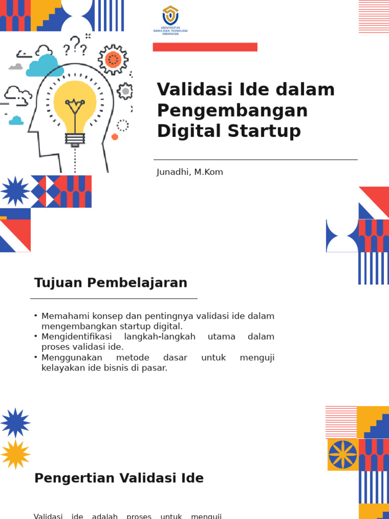Pertemuan 5 - Validasi Ide Dalam Pengembangan Digital Startup | PDF