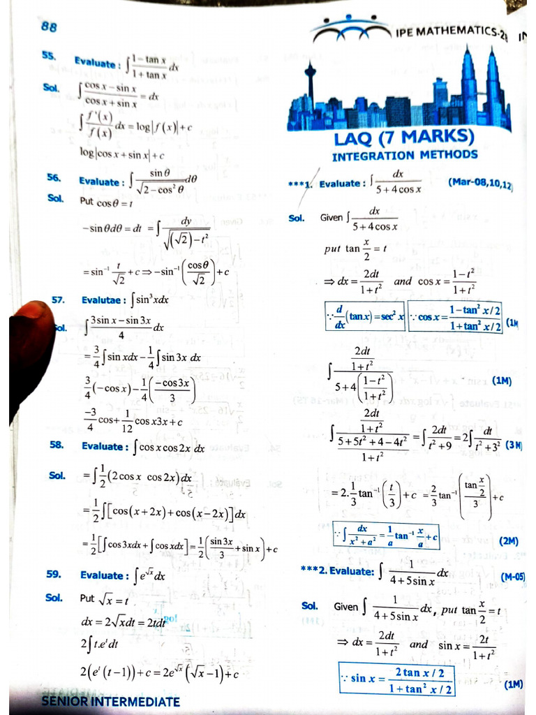 Indefinite Integrals | PDF
