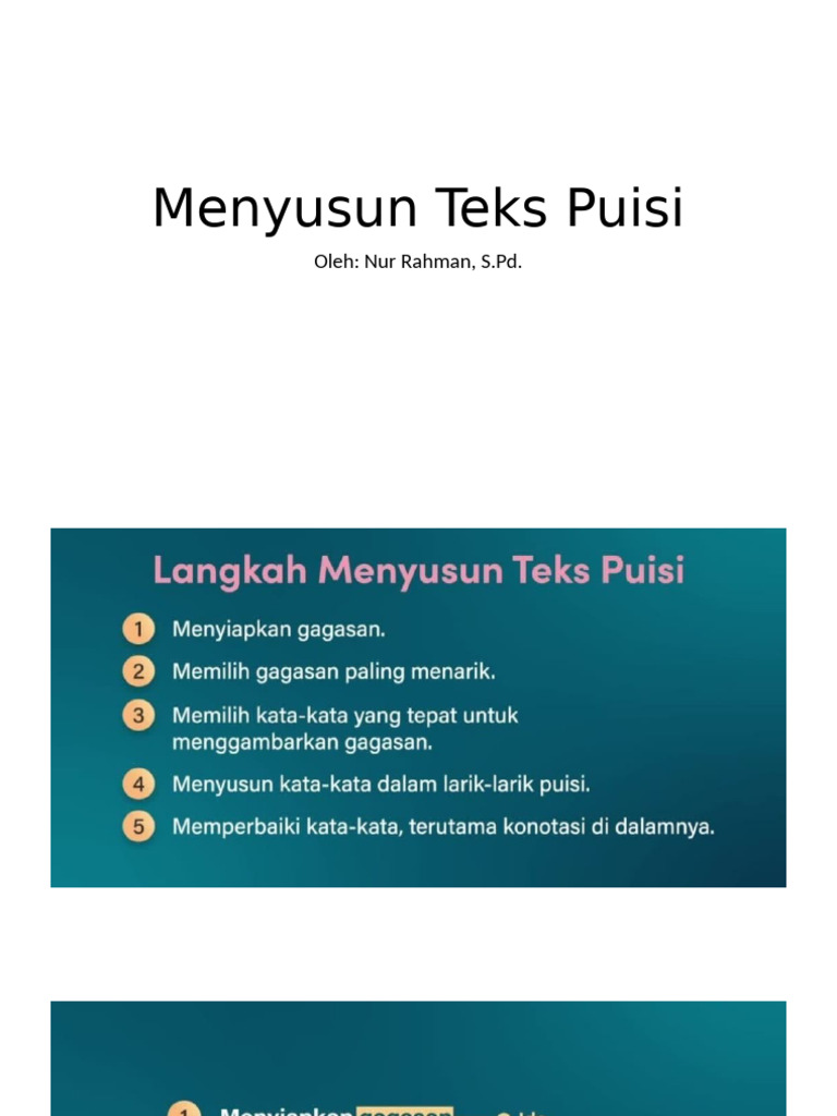 Menyusun Teks Puisi | PDF