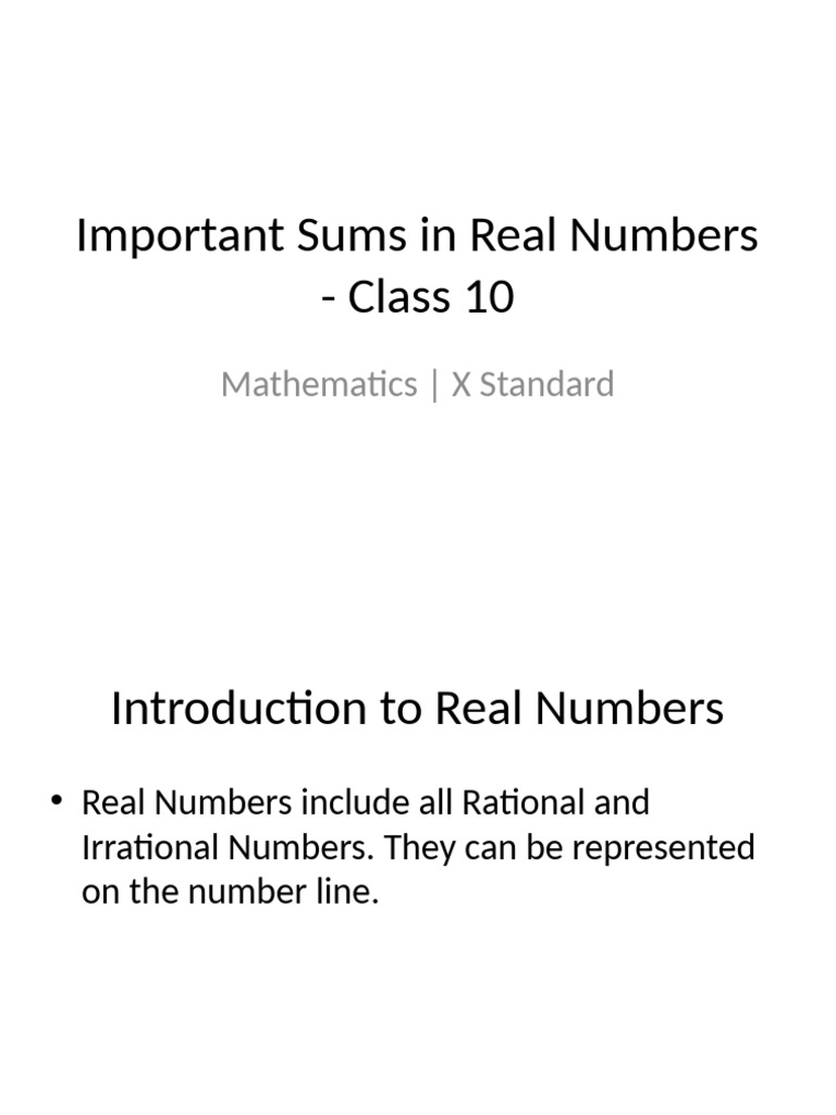 Key Concepts of Real Numbers | PDF