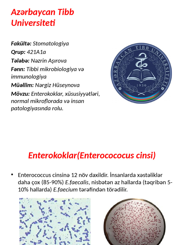 Nəzrin Aşırova - Mikrob.Enterokoklar. | PDF