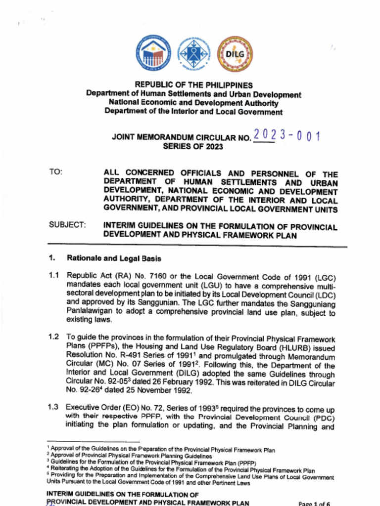 Joint Memorandum Circular No. 2023-001 | PDF