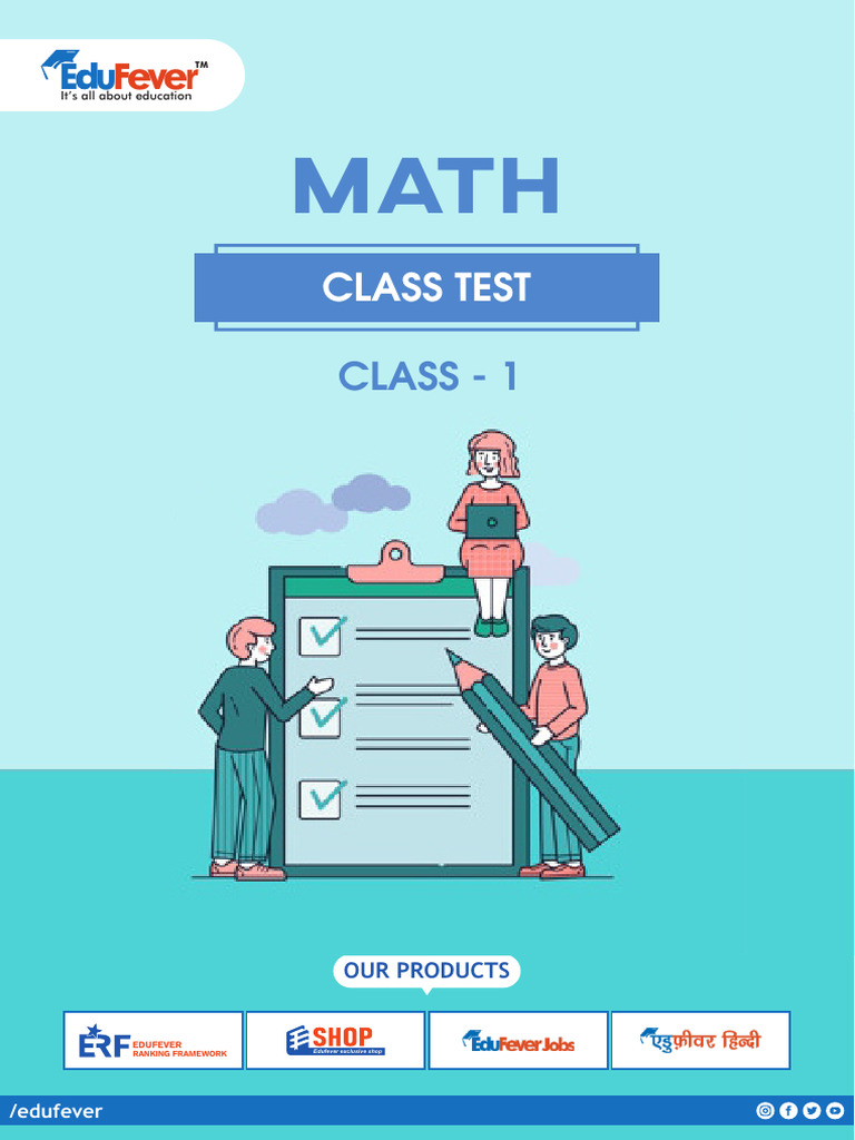 Class 1 Maths Class Test 13 | PDF | Learning