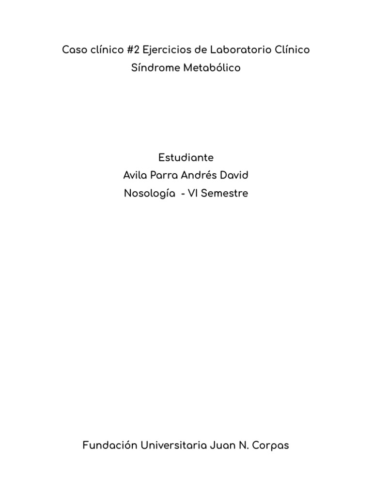 Trabajo Síndrome Metabólico - Avila Parra Andrés David | PDF ...