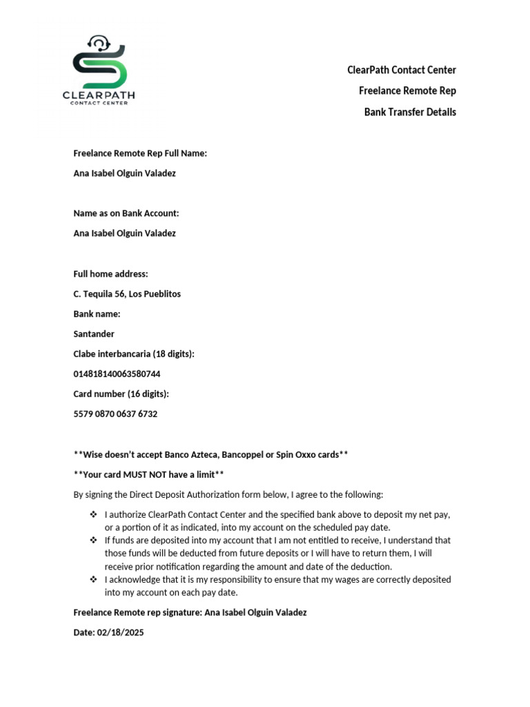 Bank Transfer Letter | PDF